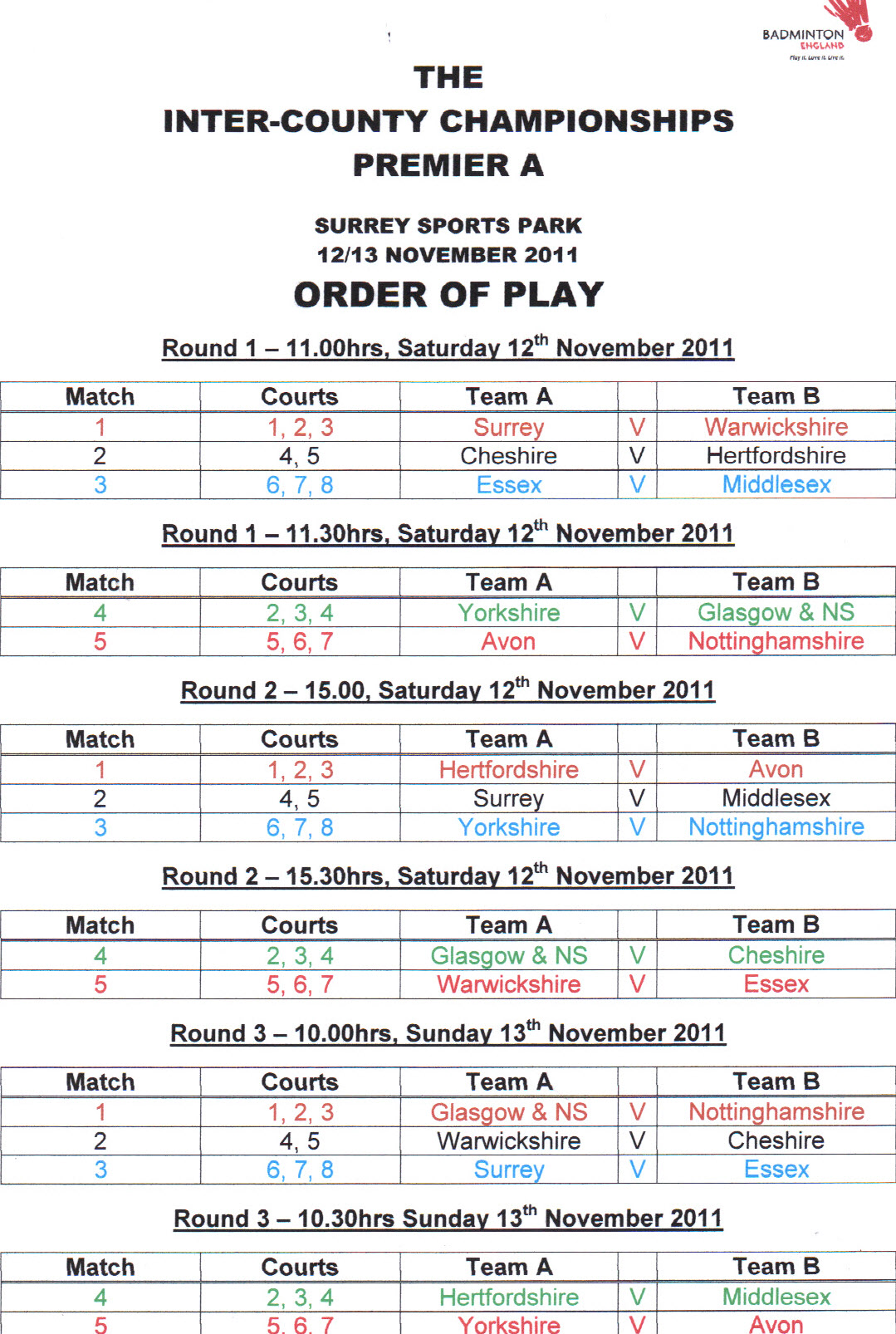 Bookham Badminton Club, Surrey